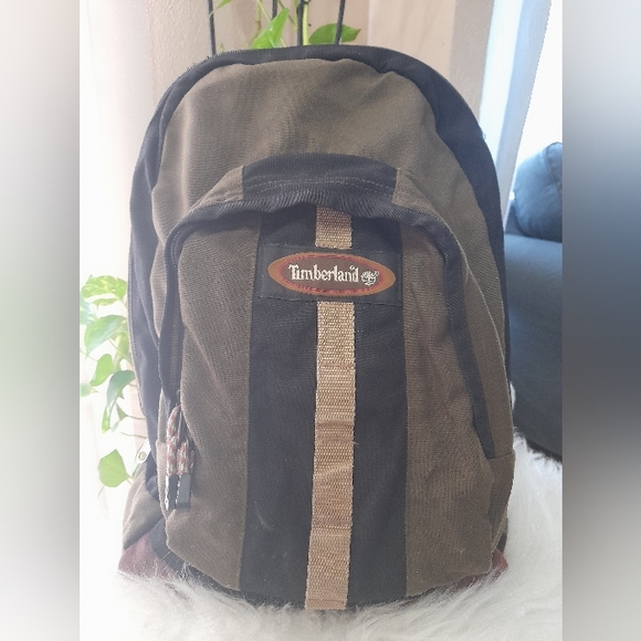 Timberland | Bags | Vintage Timberland Leather Bottom Backpack Black ...